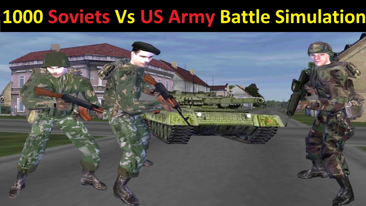 1000 Soldiers and Tanks Battle Simulation Who will win. Cold War Arma ...
