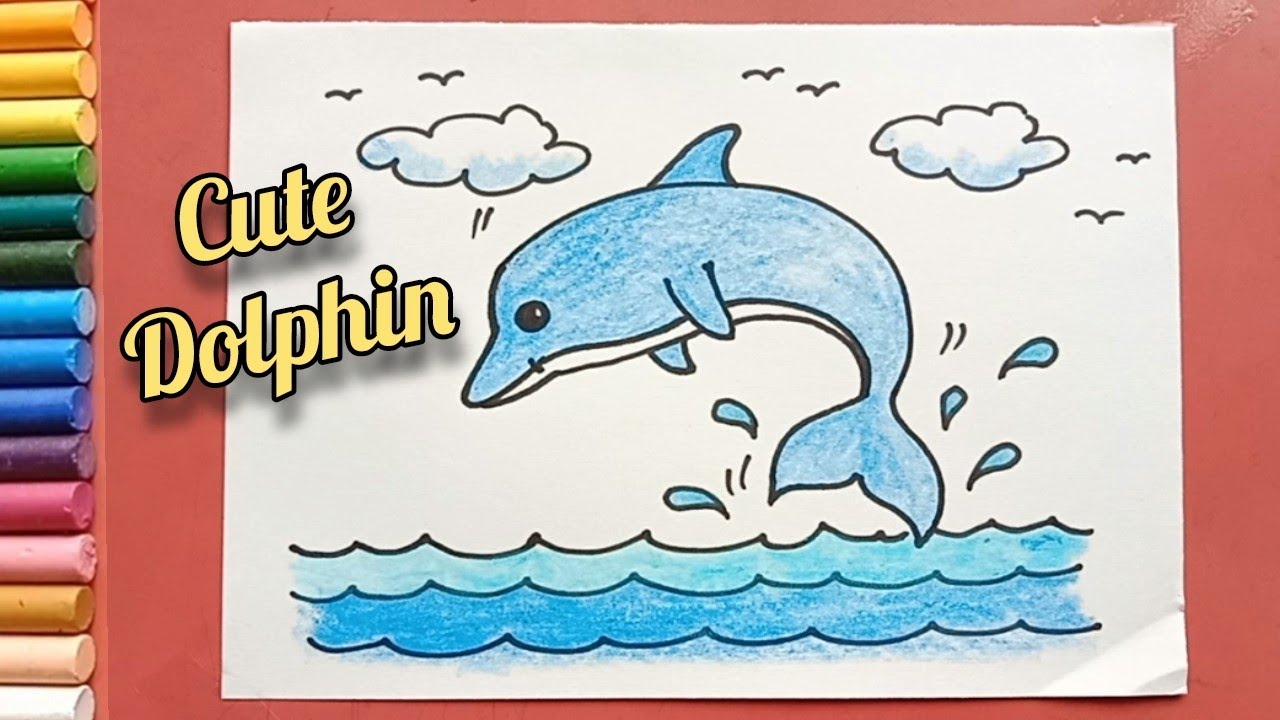 Easy and simple Dolphin drawing - YouTube