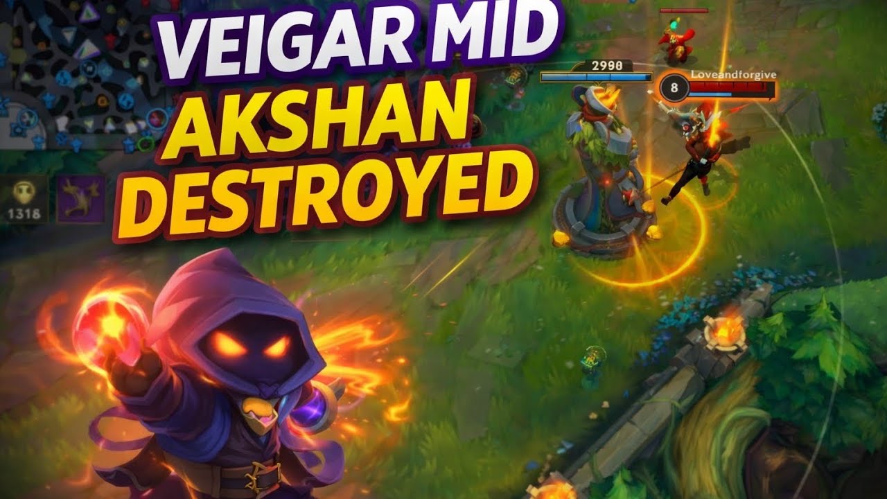 Veigar Solo Mid DOMINATES Akshan | Diamond Rank | Wild Rift - YouTube