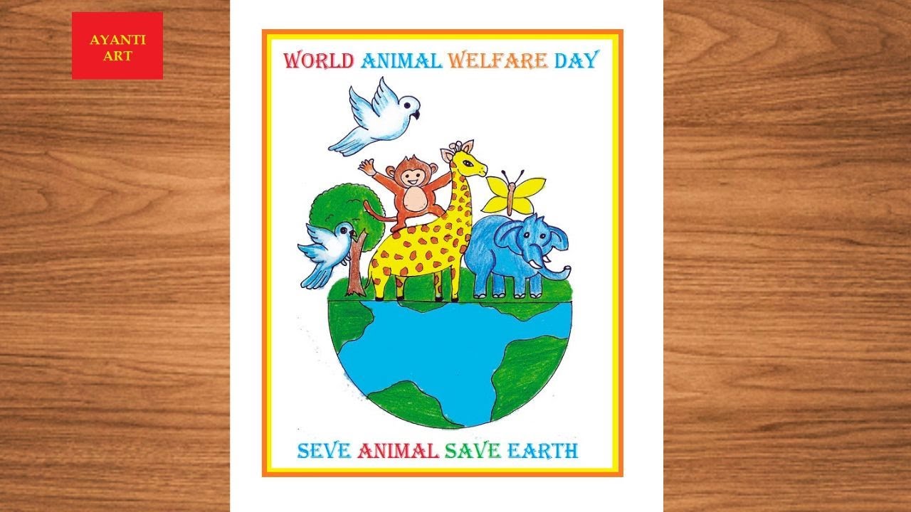 How to draw save animals save forests poster || International Wildlife ...