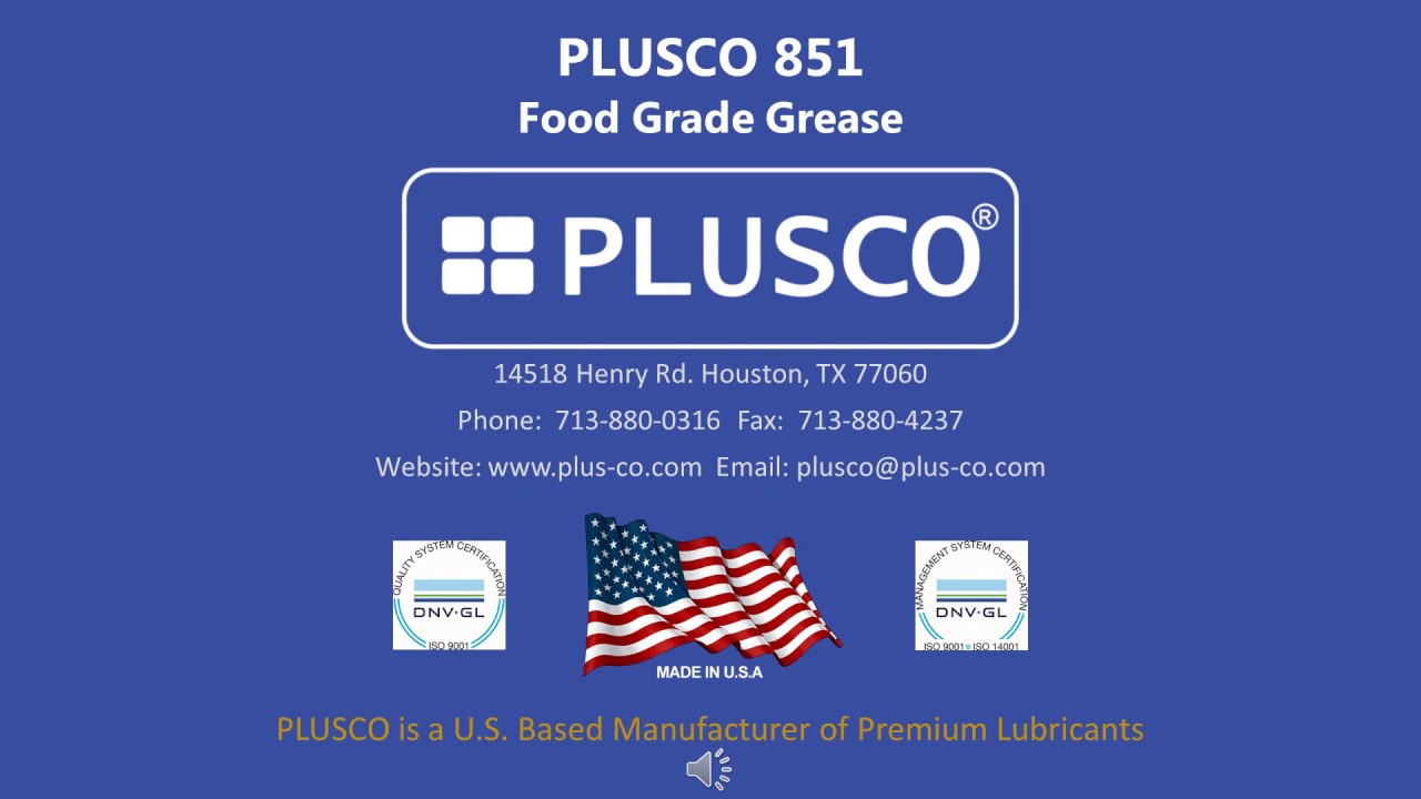 PLUSCO 851 Food Grade Grease is a special premium food machinery grade ...