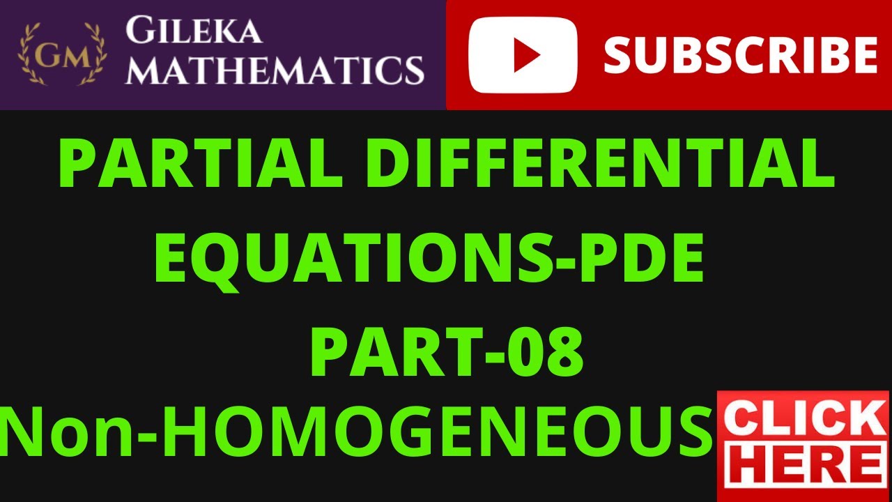 Partial Differential Equations-PDE(Non-Homogeneous) Part 8 - YouTube