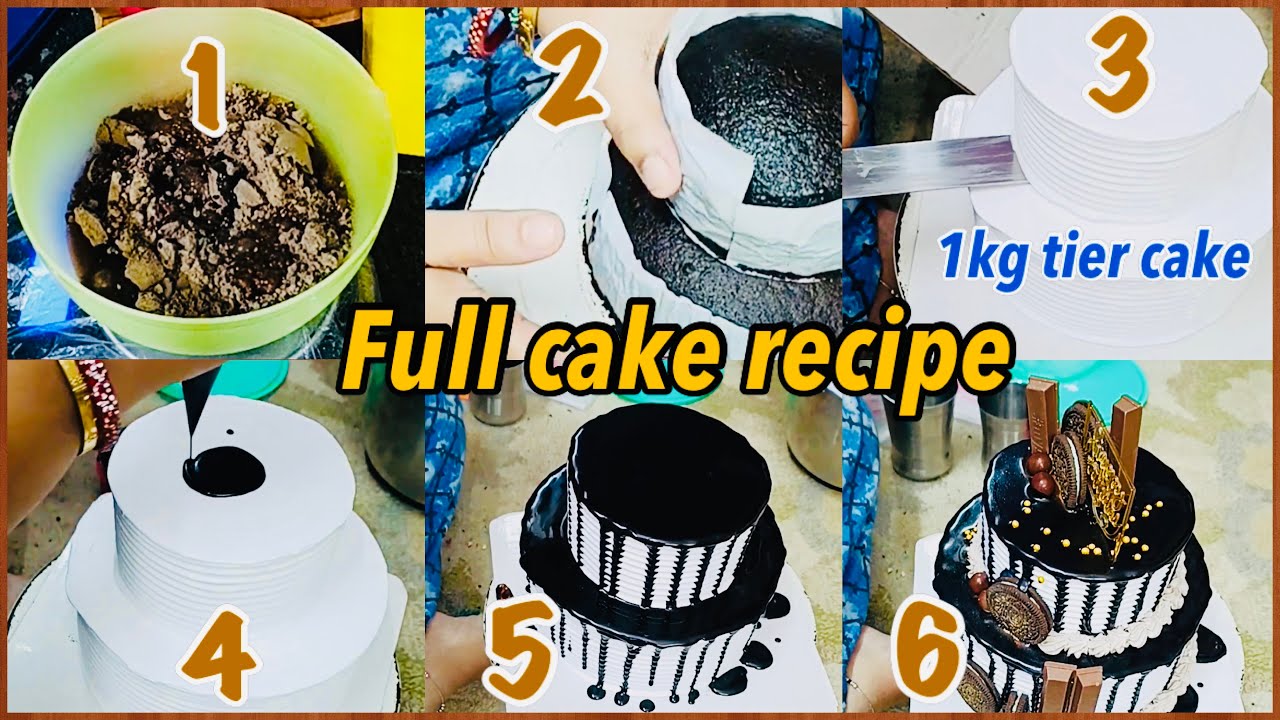1kg 2 tier chocolate cake recipe in otg | How to make cake at home Cake ...