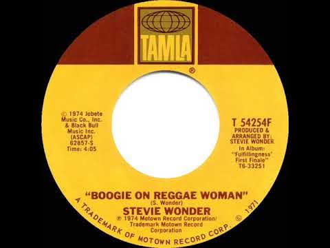 1975 HITS ARCHIVE: Boogie On Reggae Woman - Stevie Wonder (a #1 record--stereo 45 single version ...