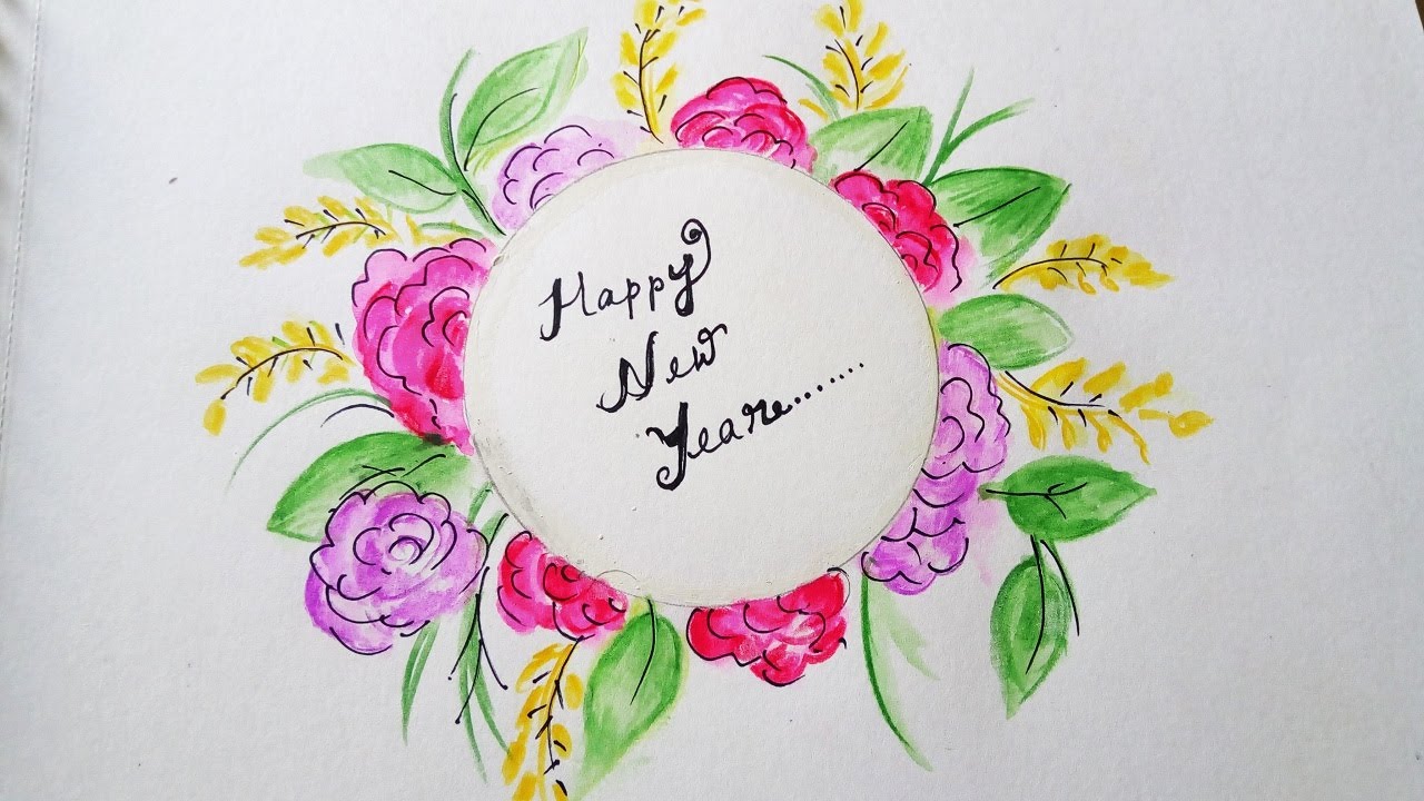 Welcoming New Year 2020 with this beautiful watercolor pencil flower ...