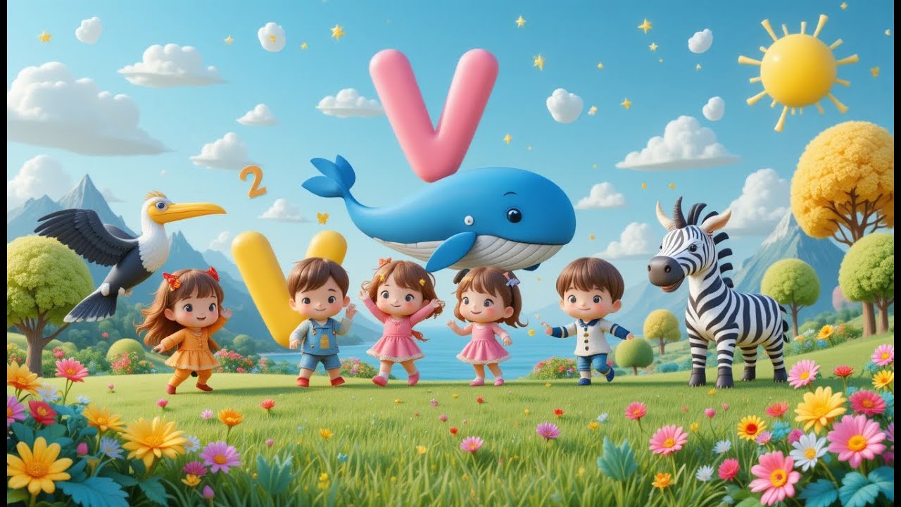 V to Z Alphabet Song | Fun ABC Learning with Animal Names for Kids ...