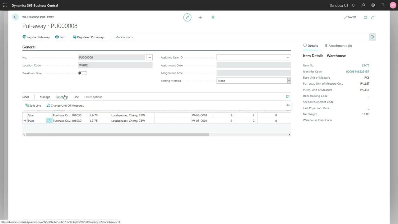 Dynamics 365 Business Central - How to Change Unit of Measure on Put ...