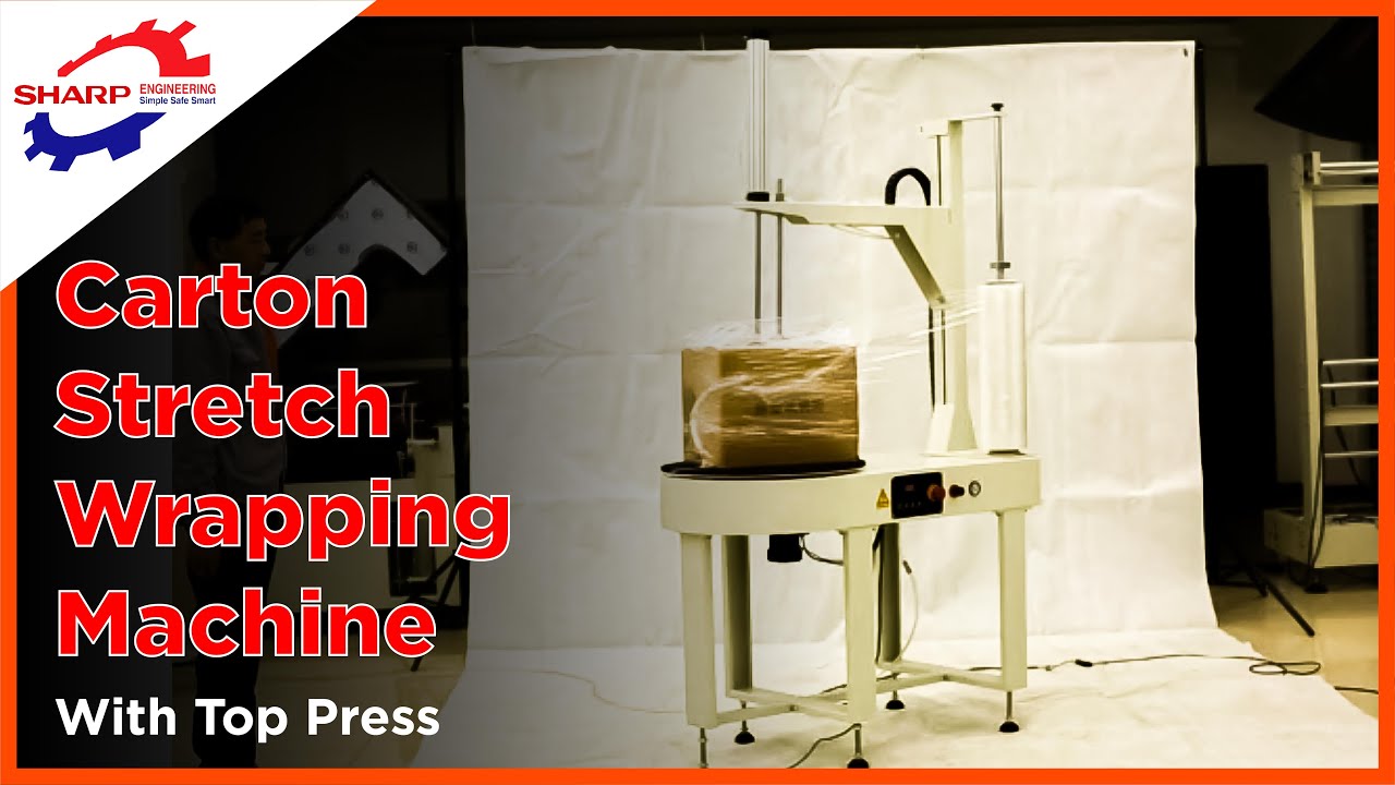 Carton Stretch Wrapping Machine With Top Press - YouTube