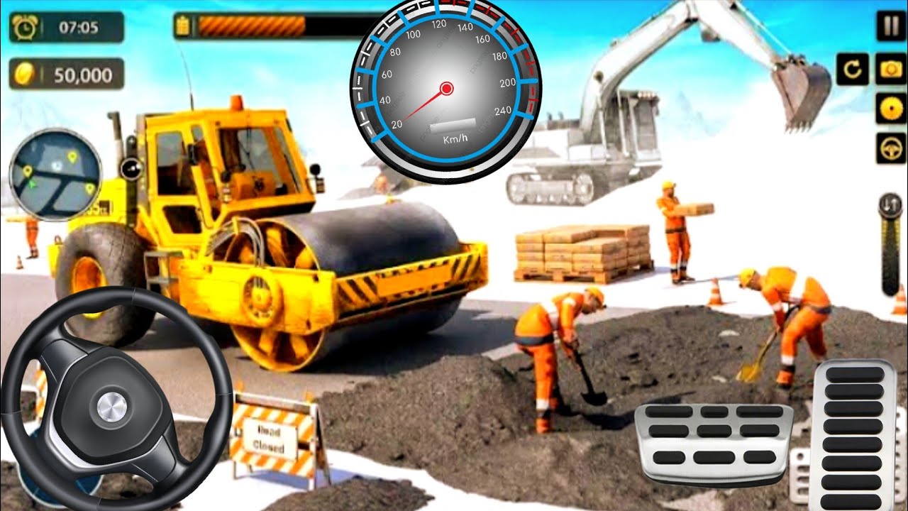 Kids road construction - road scratch with excavator & bulldozer ...