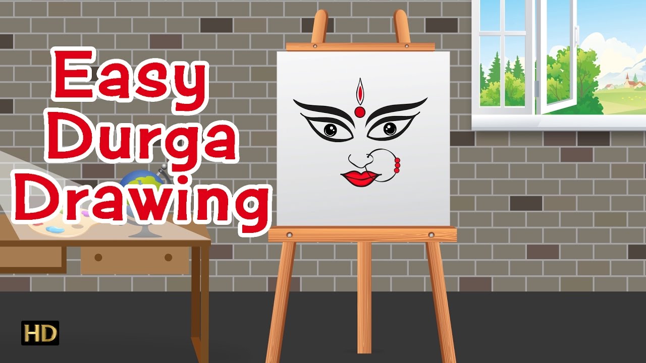 Easy Durga Drawing | Navratri Special | Kids Learning Videos (HD) - YouTube