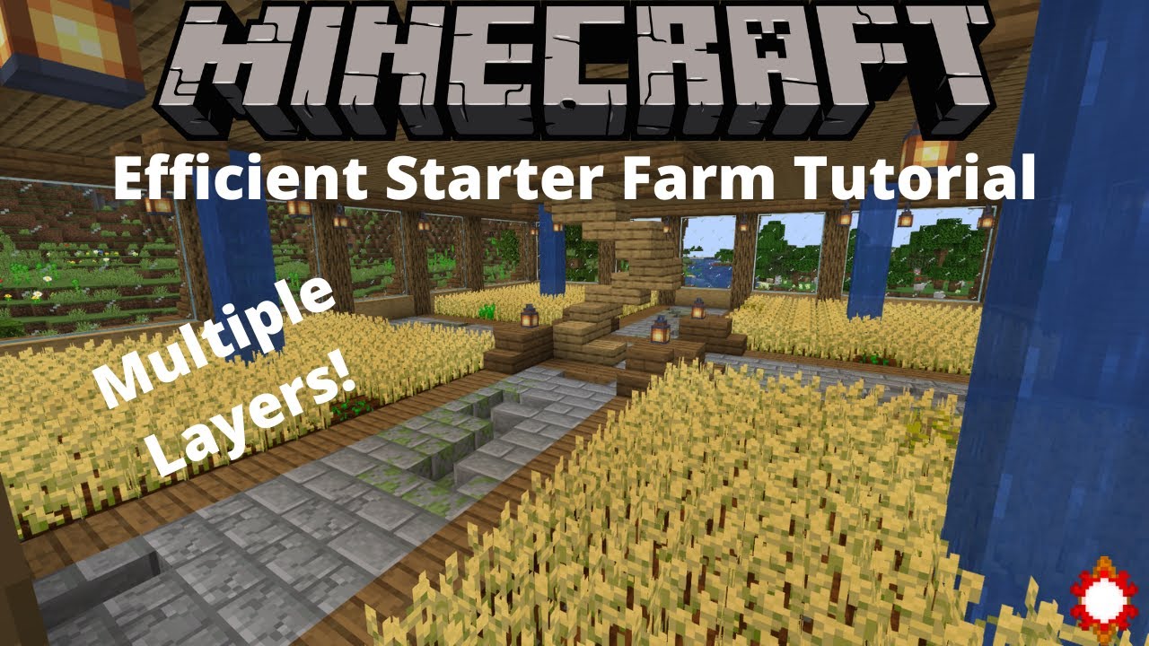 Minecraft How to Build an Efficient Starter Farm -Tutorial- - YouTube