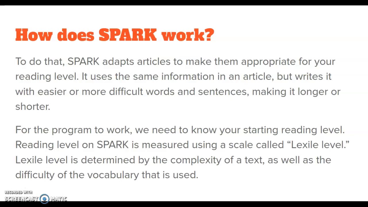 SPARK Lexile Level Set Instructions - YouTube