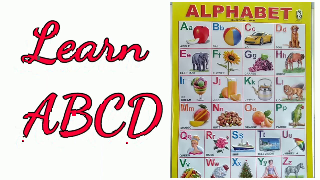 Child ABCD chart for kids | abcd | एबीसीडी चार्ट | Phonics Song charts ...
