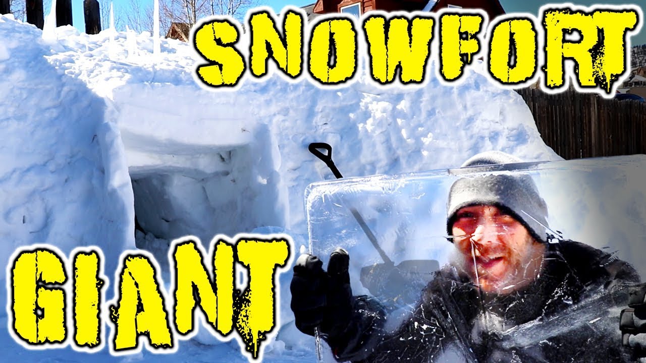 Building Enormous Backyard Snow Fort - YouTube