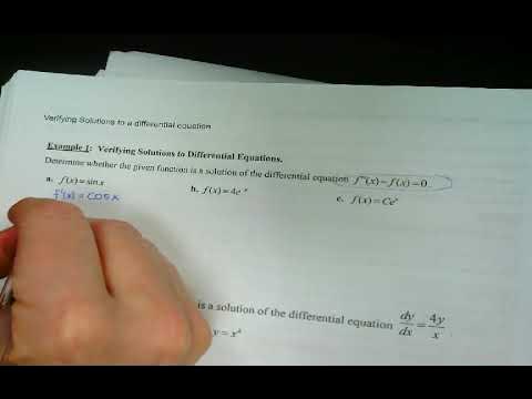 Modeling differential equations situations and verifying solutions ...