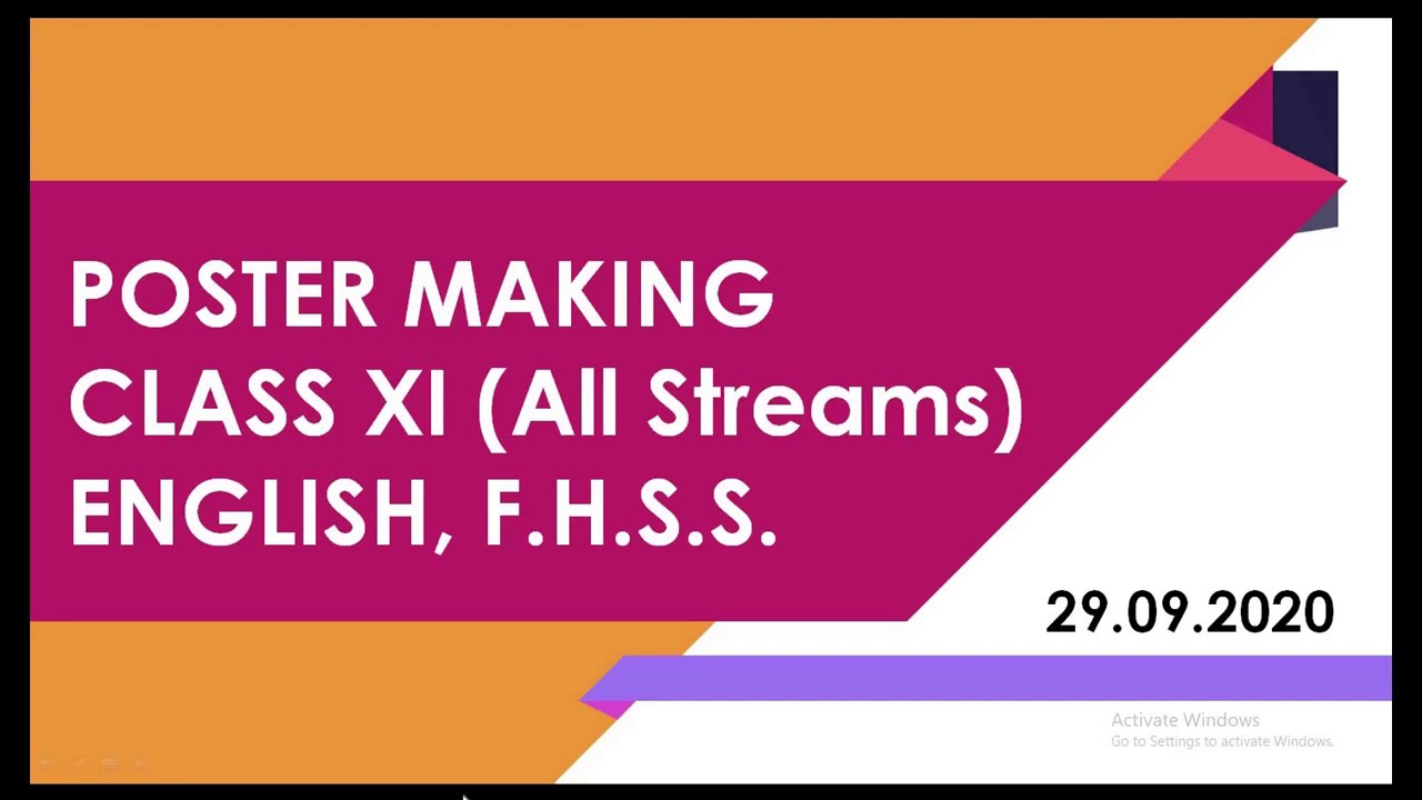 POSTER - MAKING for CLASS XI English - VIDEO LESSON - YouTube