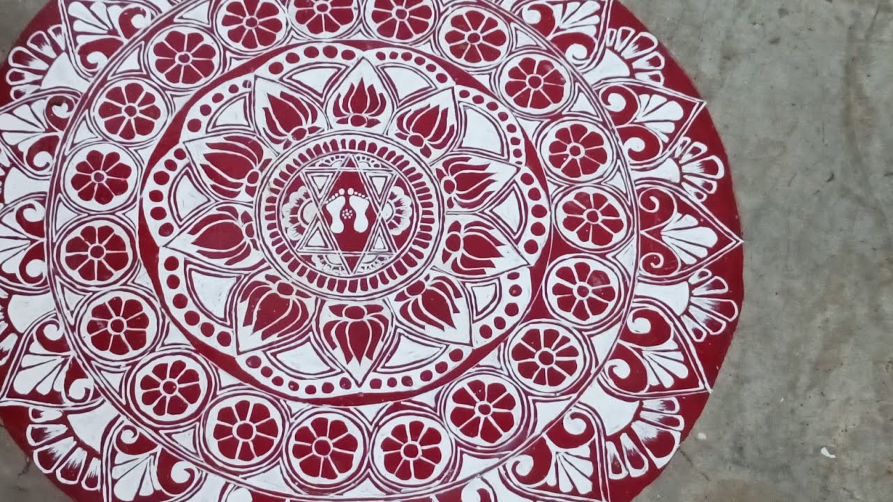 How to make aipan Rangoli Design #diwali #diwalirangoli #rangoliart ...