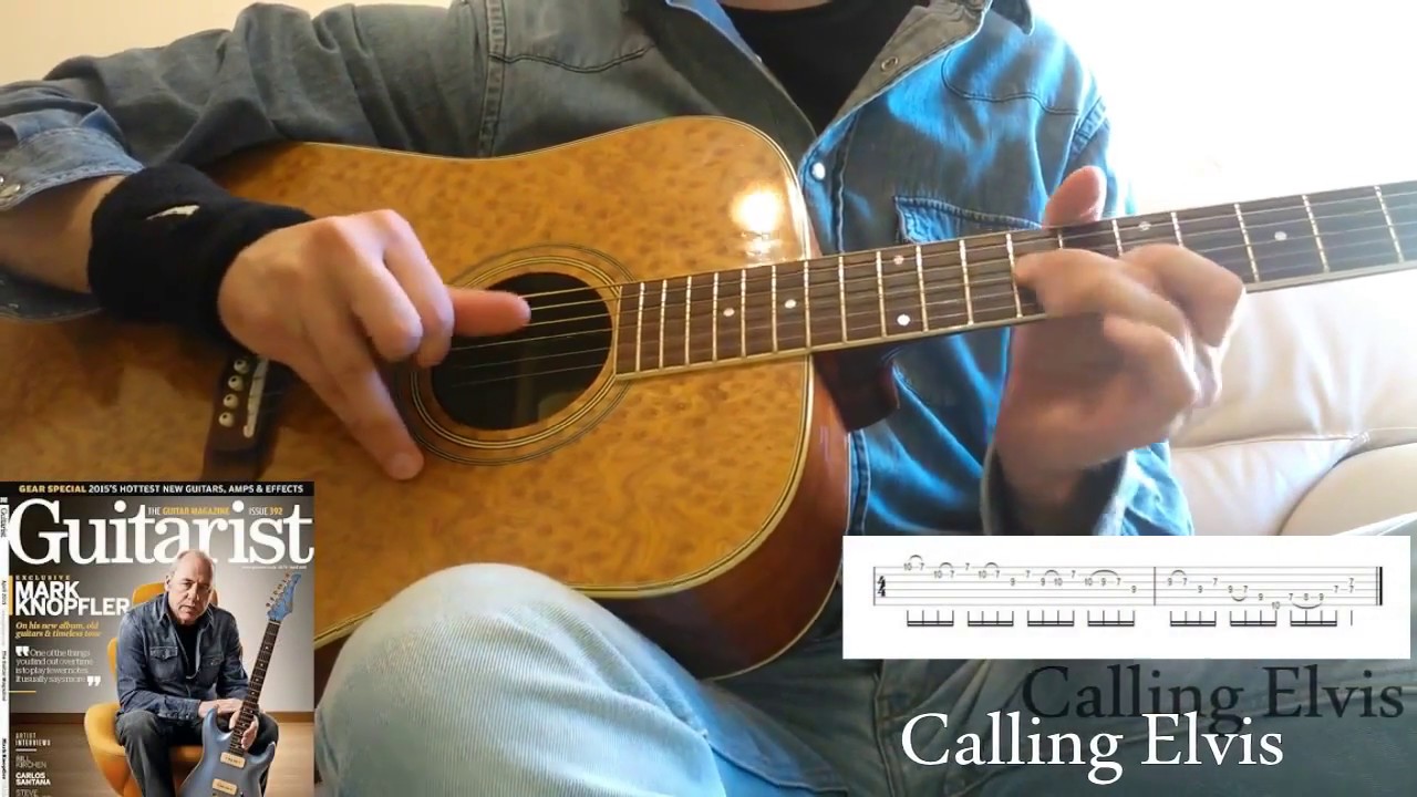 The end of Calling Elvis guitar solo lesson ~ Dire Straits (Breakdown ...