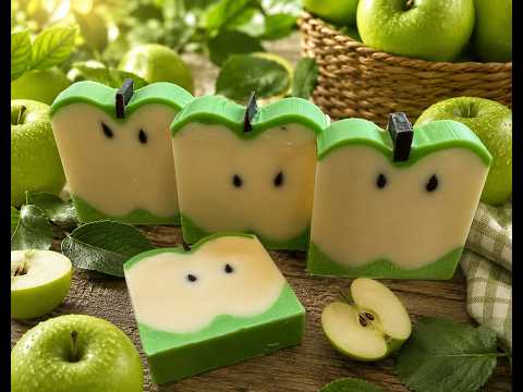 Green Apple cold process soap bars
