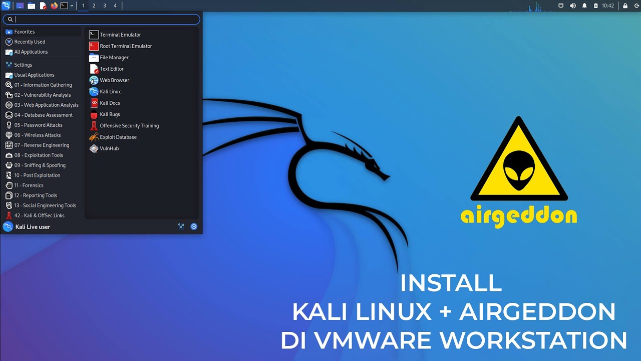 Install Kali Linux + Airgeddon Pada VMWare Workstation - YouTube