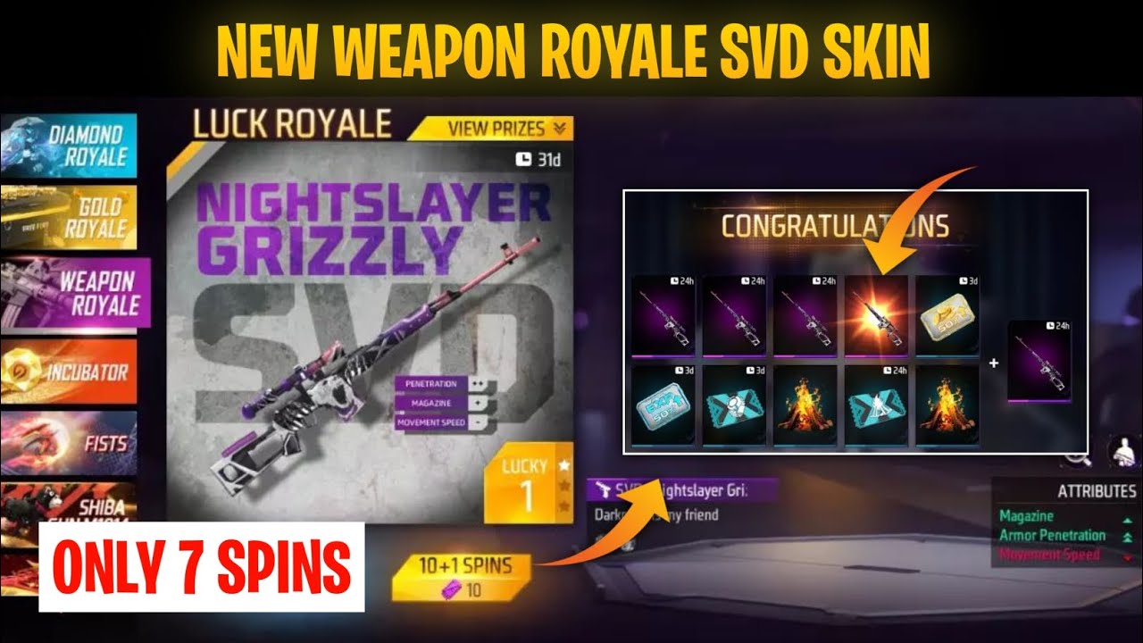 Free Fire New Weapon Royale SVD Skin | Free Fire New Event | De Aakash ...