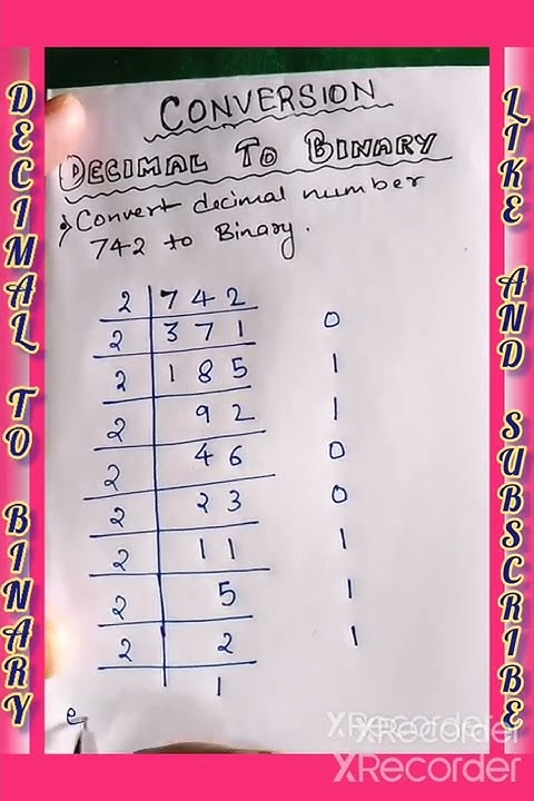 #conversion decimal to binary #shorts #number system #computer - YouTube