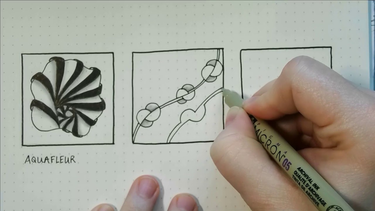 How to Draw Zentangle Patterns Aquafleur, Bellah, and Chard | TANGLED TALK #3 | ABCs of ...