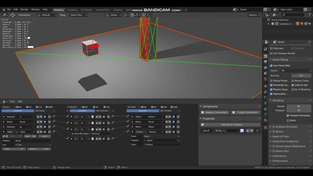 [UPBGE]Climbing with Holding button - YouTube
