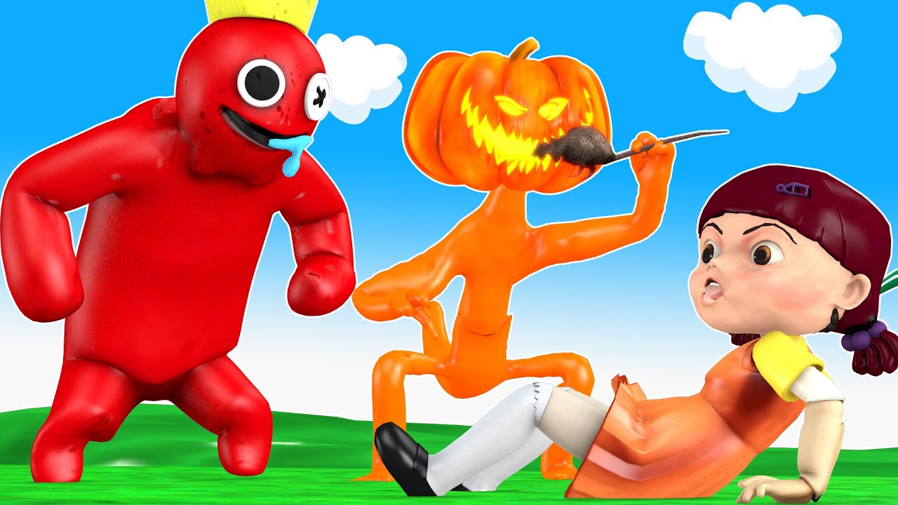 Monster Orange Halloween, Rainbow Friends Red Attack City | Roblox ...