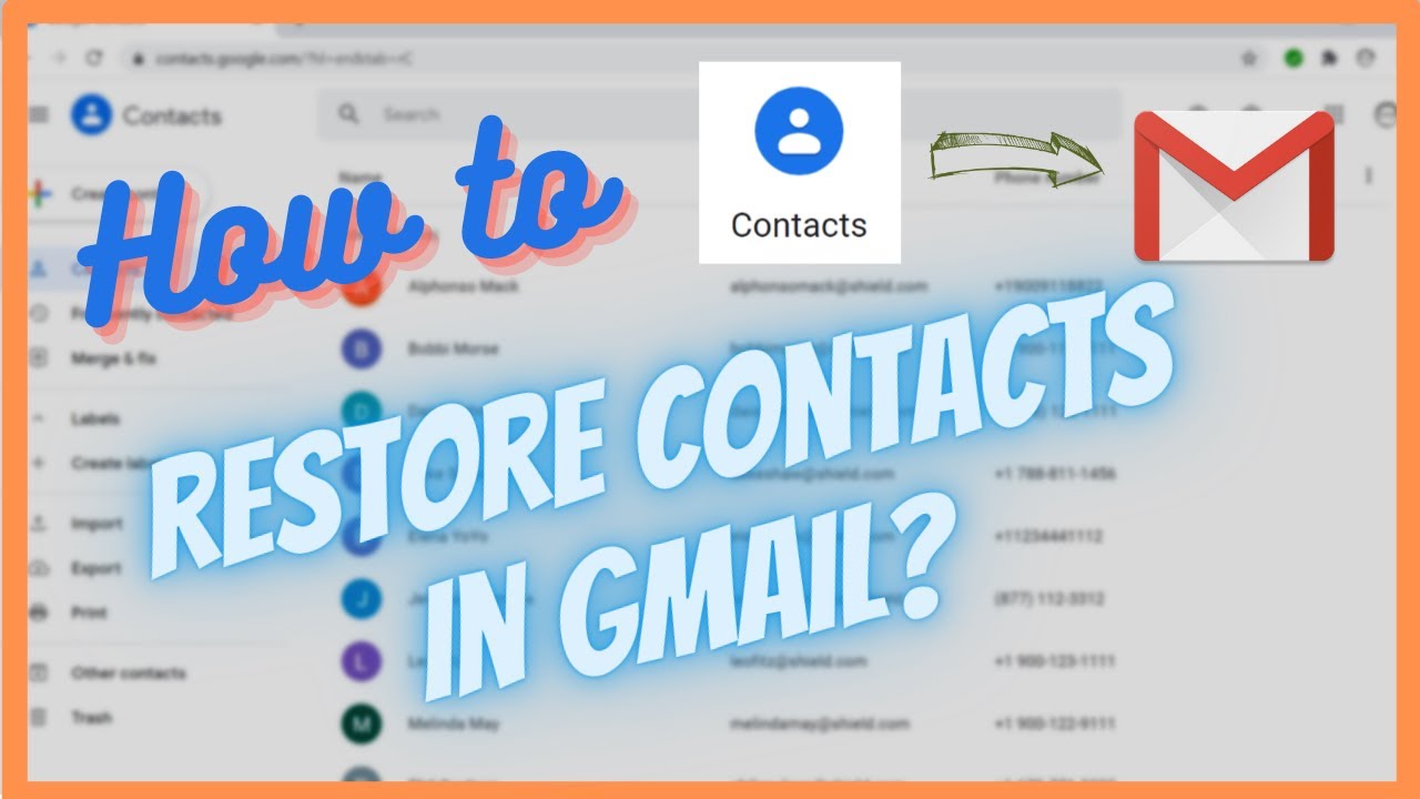 🛠️ How to restore contacts in Gmail 🖥️ - YouTube