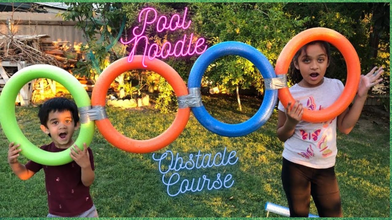 DIY POOL NOODLE OBSTACLE COURSE(English) - YouTube