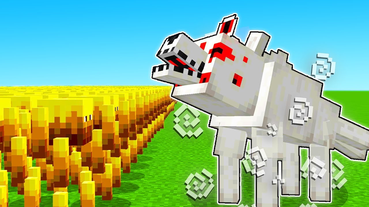 1000 BLAZES vs OP MUTANT WOLF (Minecraft Mob Battle) - YouTube