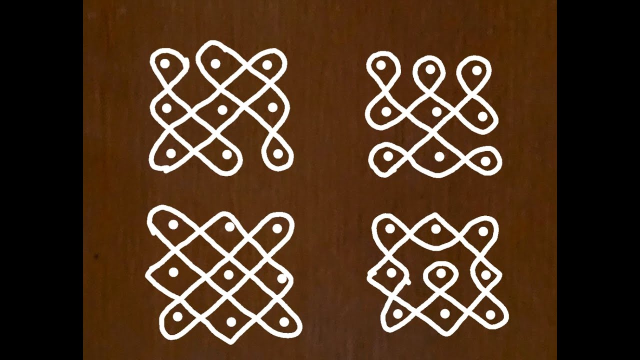3x3 dot easy and daily using kambi kolam design | easy neli kolam ...