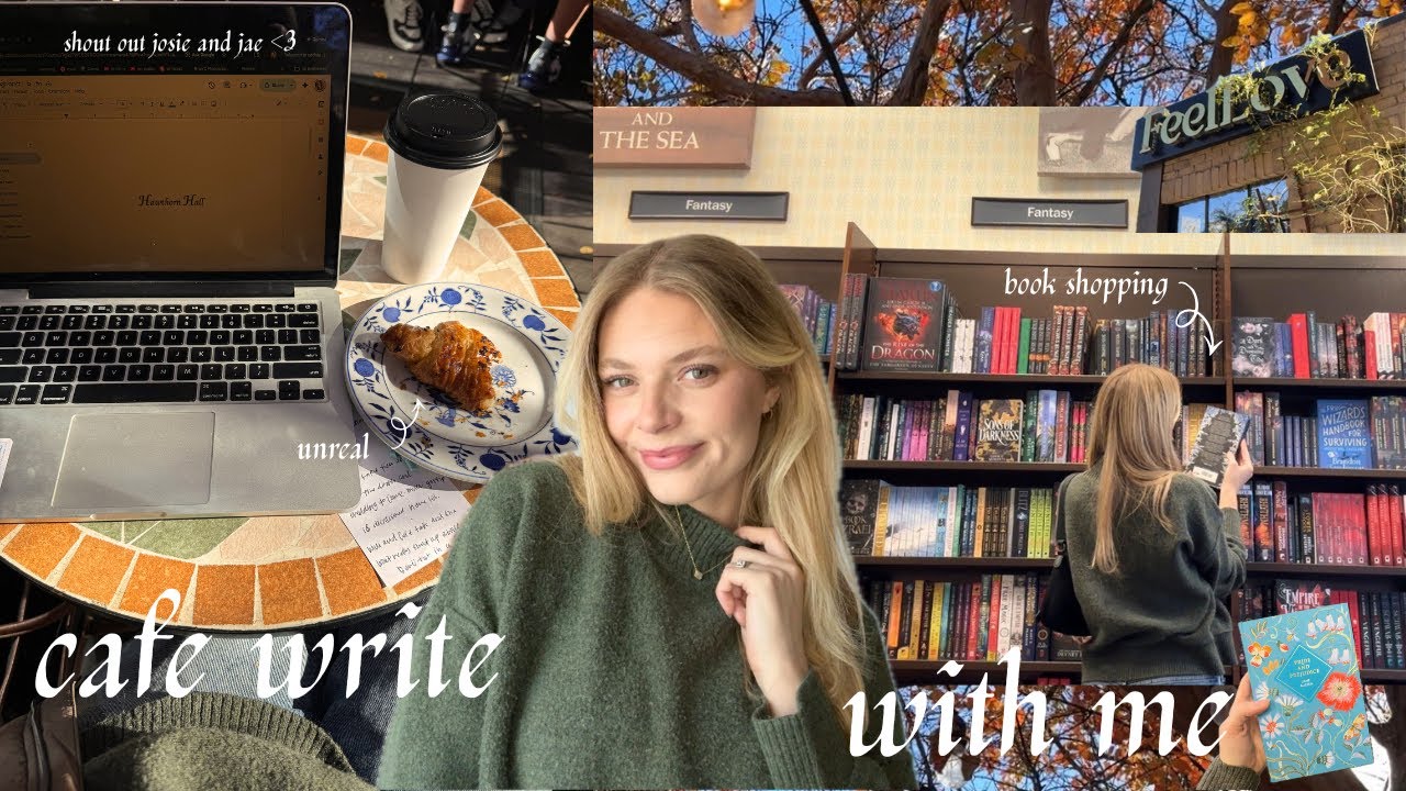 cozy cafe writing vlog - YouTube