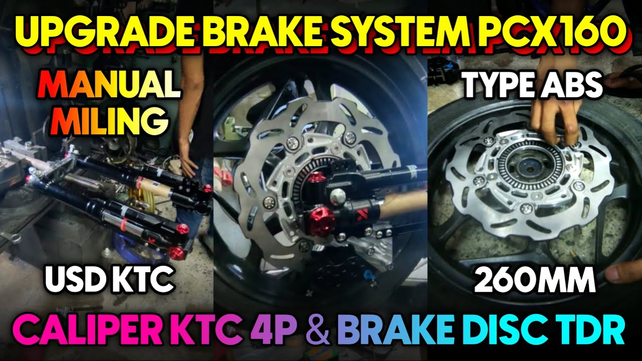 Upgrade brake system Honda PCX160 ABS | caliper KTC 4P and brake disc TDR - YouTube