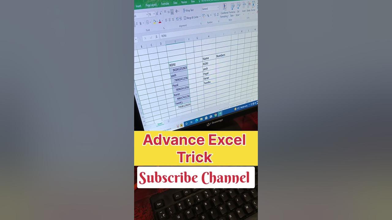Advance Excel Trick #trending #computer #excelformula #shortvideo #excelfunction - YouTube