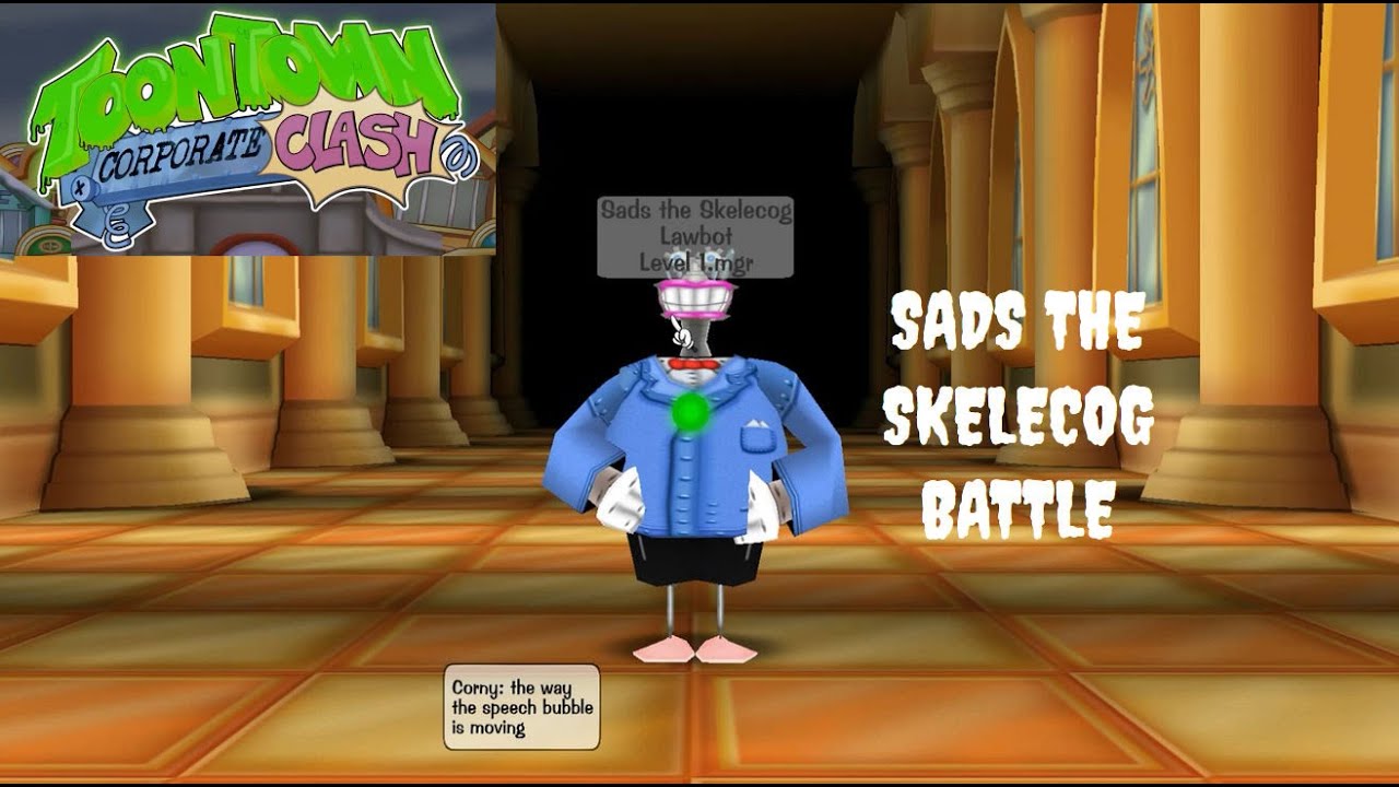 Toontown Corporate Clash | Sads the Skelecog BOSS (Sans) - YouTube