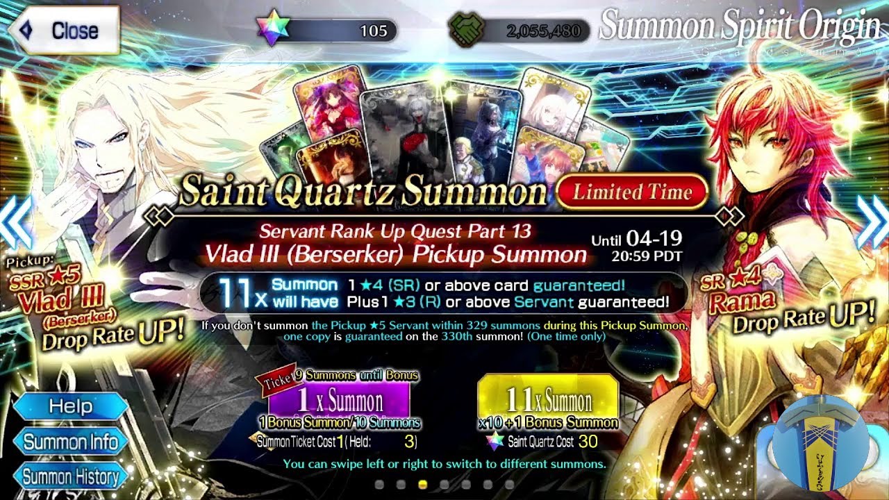 FGO Vlad Summon | Servant Rank Up Quest 13 - YouTube