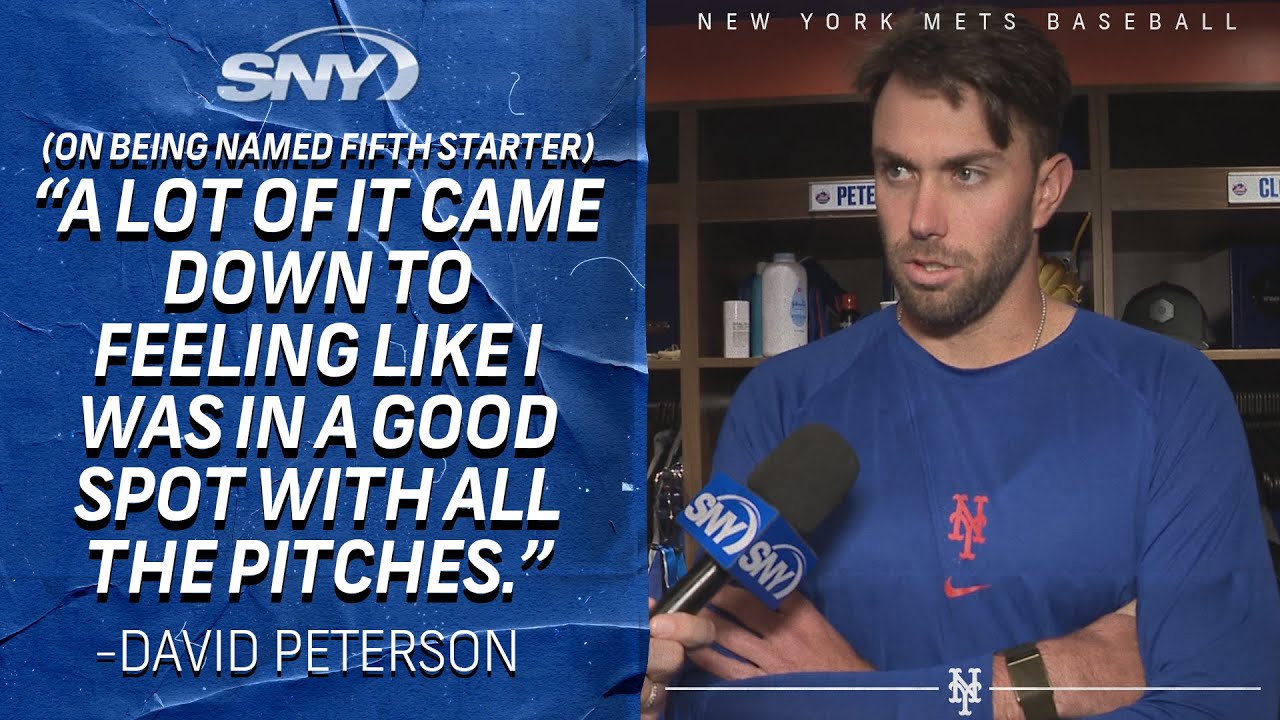 David Peterson reacts to being named the team's fifth starter | Mets ...