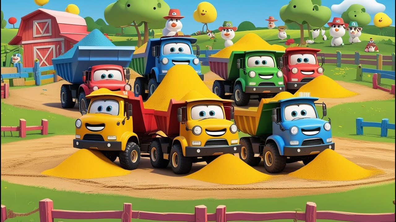 5 Wacky Farm Trucks & Sing-Along Construction Songs for Children - YouTube