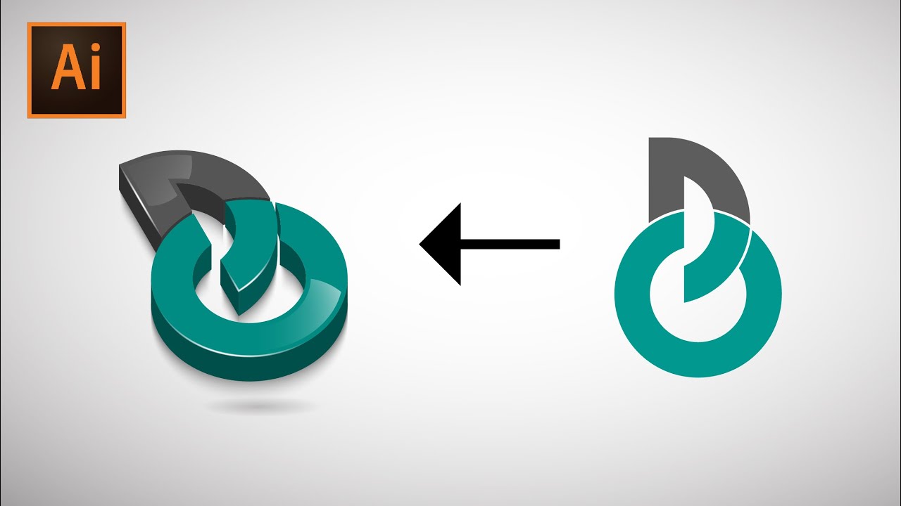 How to Create 3D Glossy Logo in Adobe Illustrator | Easy Tutorial - YouTube