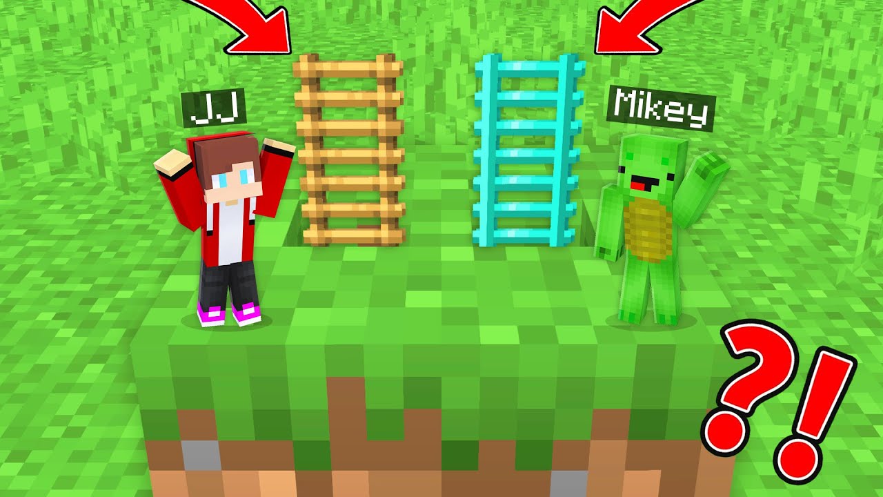 JJ and Mikey Found SUPER TINY SECRET LADDER: WOOD vs DIAMOND in Minecraft Maizen! - YouTube