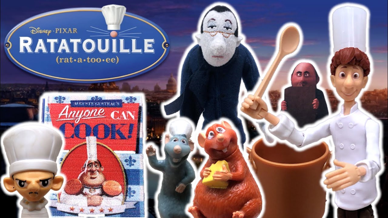Disney Pixar RATATOUILLE - Figuras Deluxe de Linguini, Remy & Emil ...