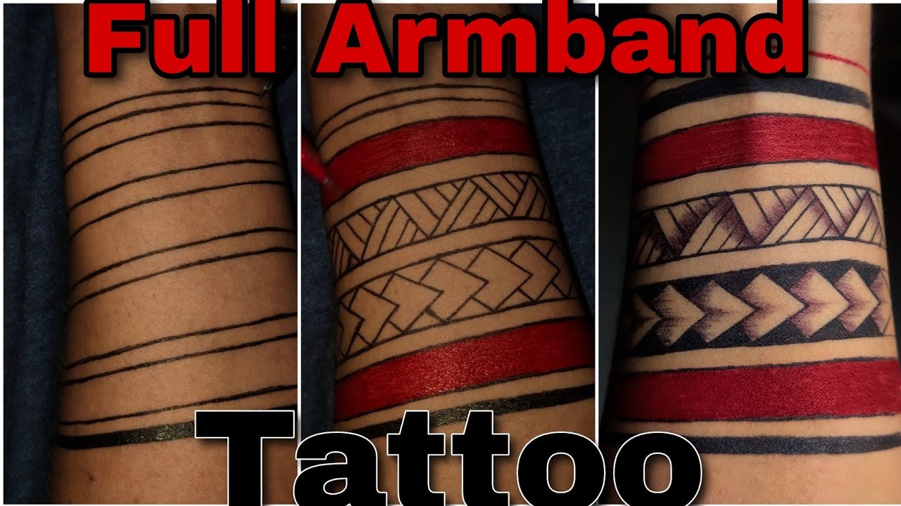 Male and female Full arm band Tattoo making how to making arm tattoo ...