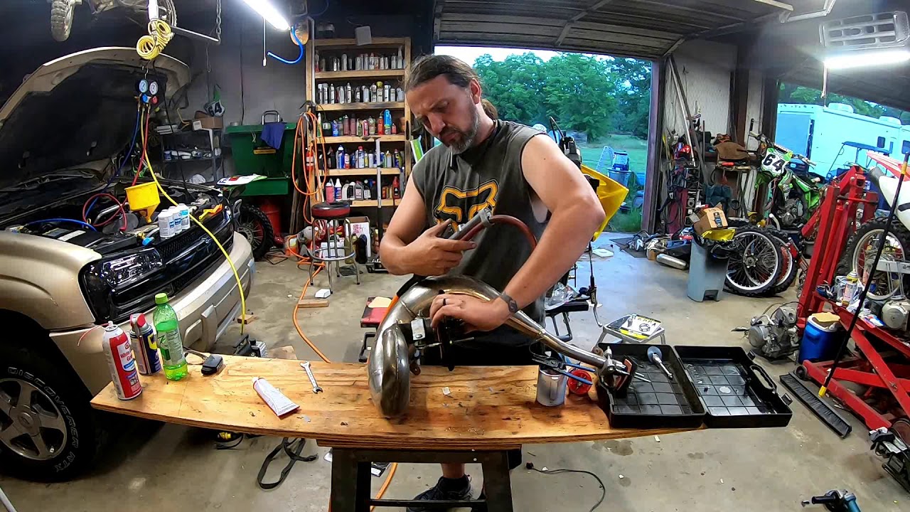 DIY How to 2 stroke pipe dent removal fail **Tech Tips** - YouTube