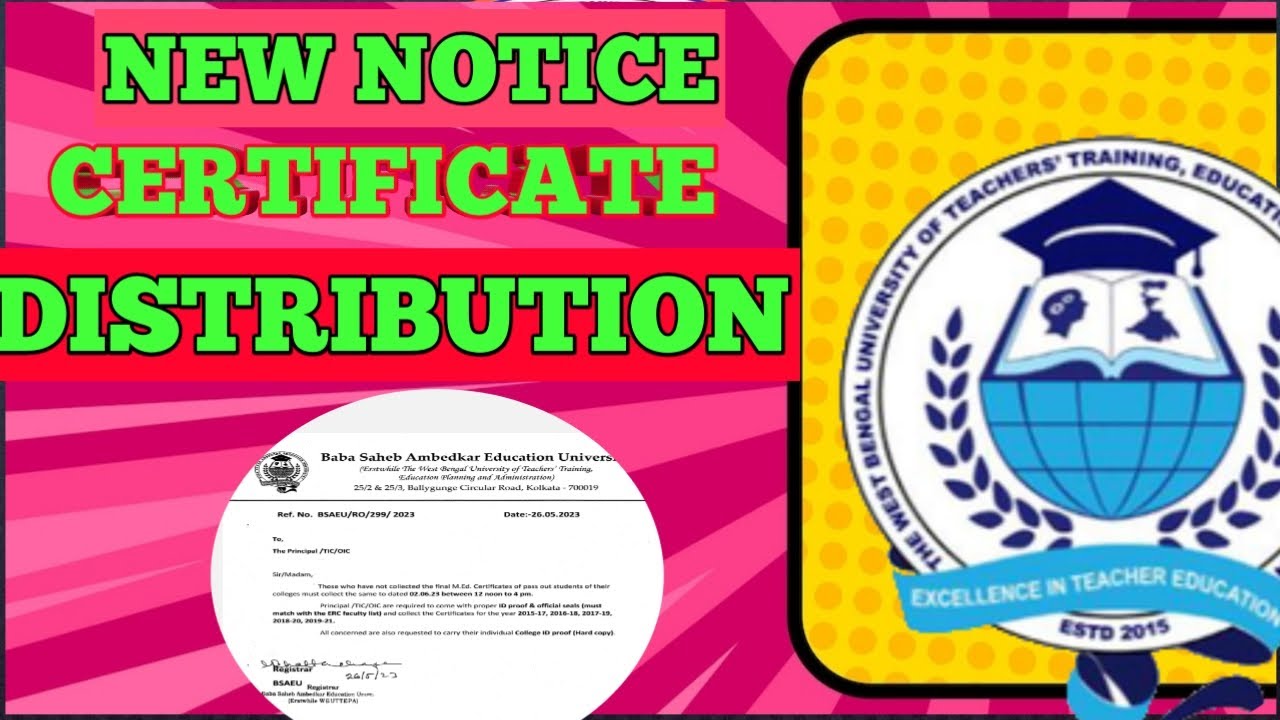 Wbuttepa new notice published/ Certificate distribution notice - YouTube