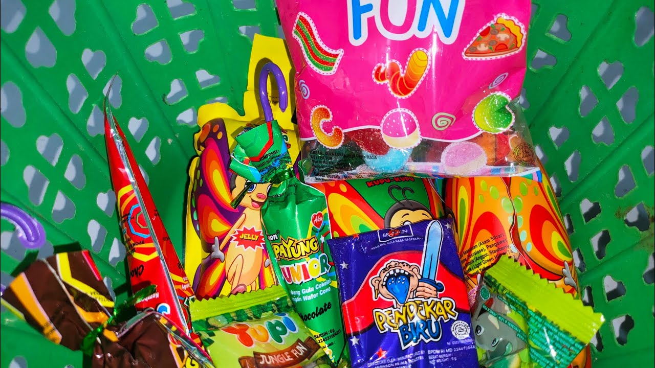 Hunting Permen Payung, Permen Jagoan Neon, Jelly Kupu-Kupu, Jelly ...