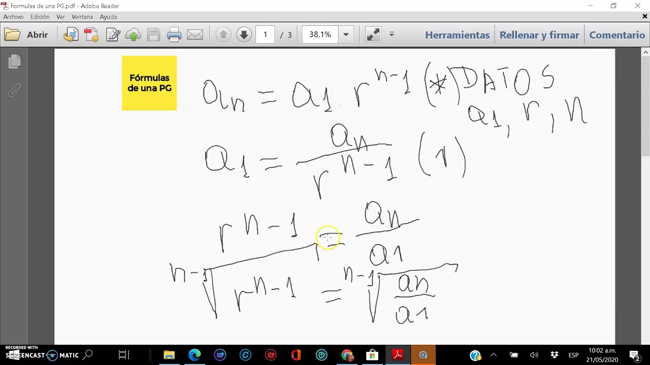 Formulas de una PG IPT 2020 - YouTube