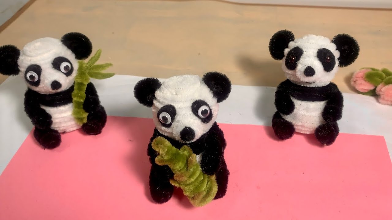 Hướng dẫn cách làm gấu Trúc mini bằng kẽm Nhung - YouTube