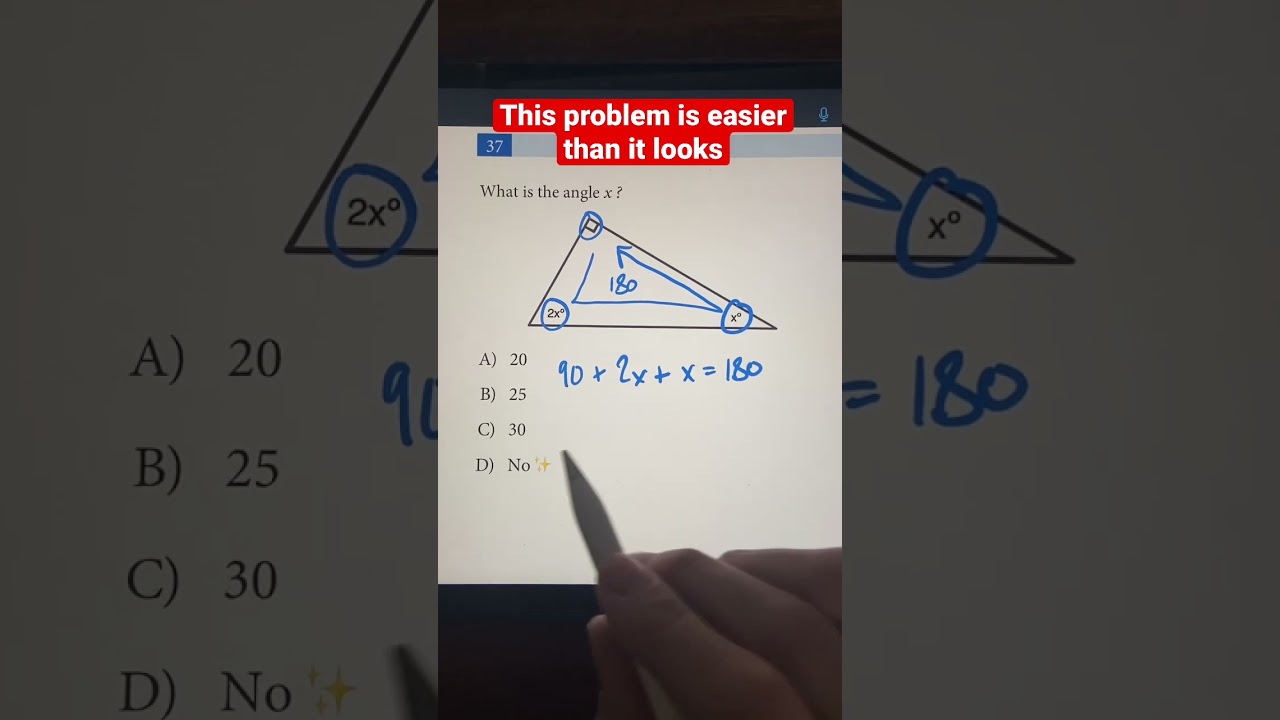 Missing Angle Inside Triangle Problem | Trigonometry SAT & ACT Prep # ...